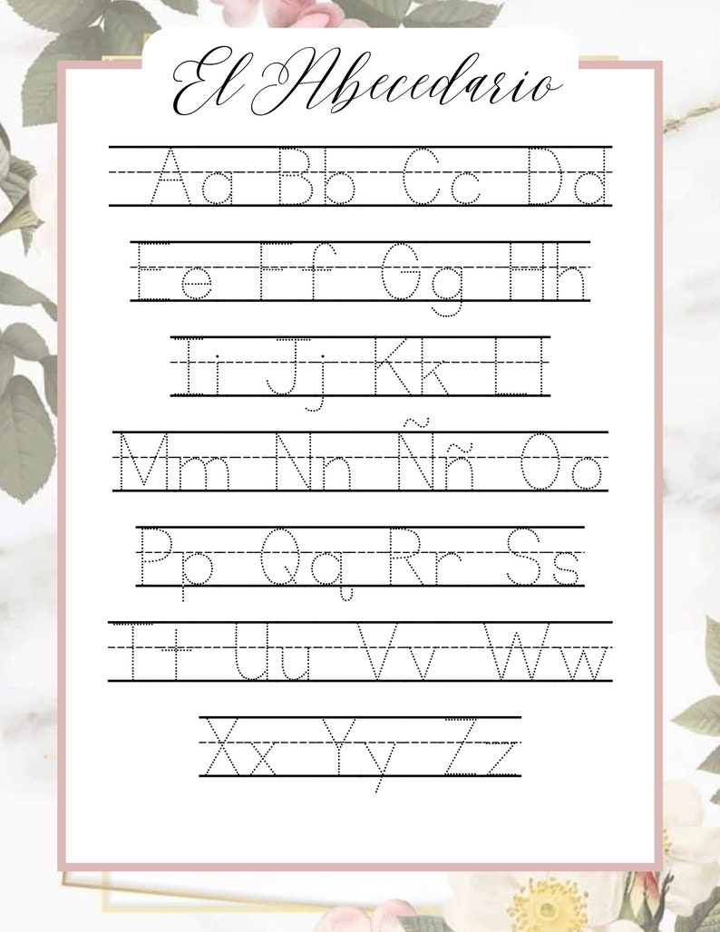 Spanish Alphabet Dotted Alphabet Tracing Workskeet for Spanish Learners ...