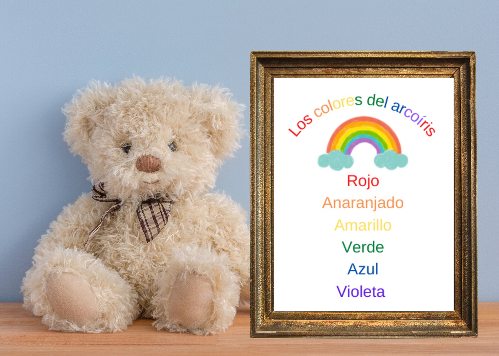 El Arcoiris Wall Art Rainbow Printable for Nursery or Kid's Room ...