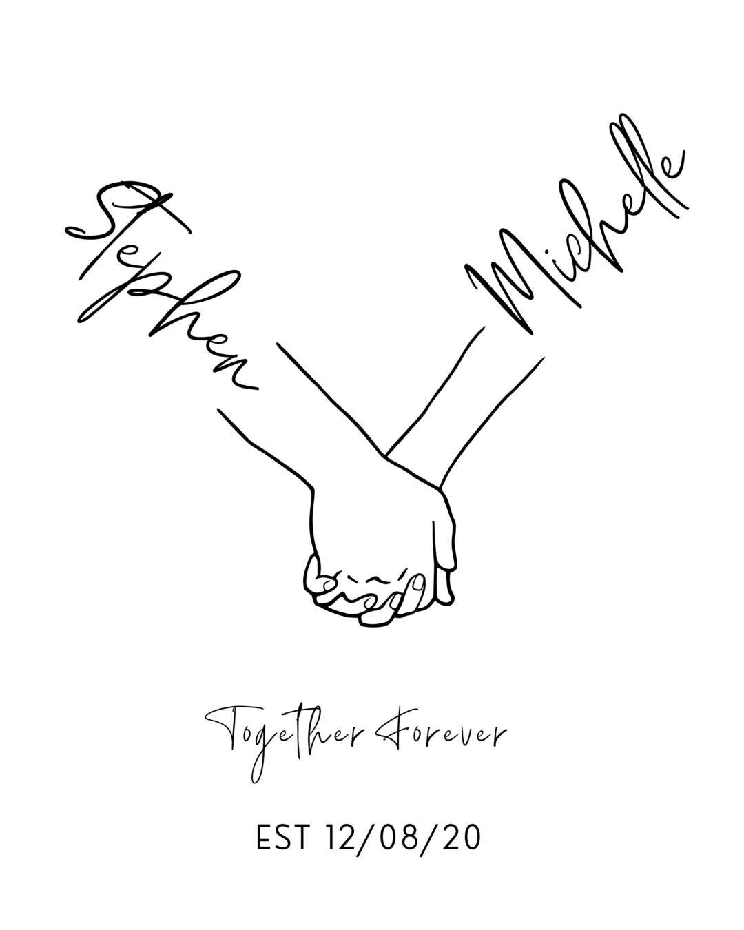 Holding Hands Print - for Couples/loved One (anniversary/christmas ...