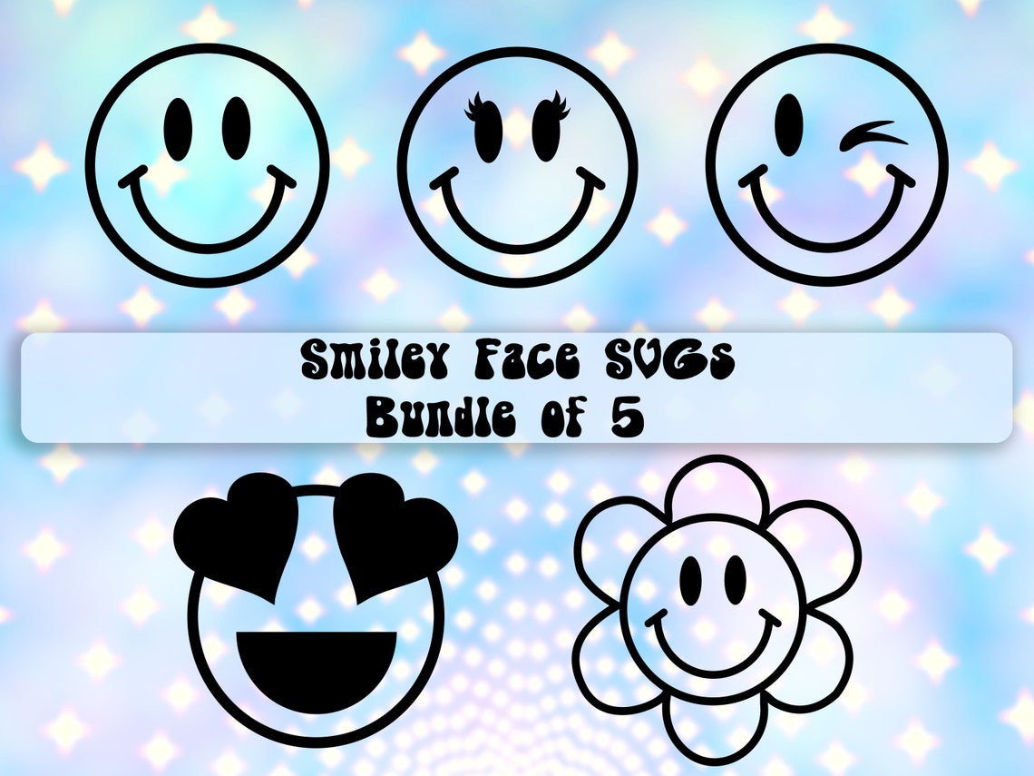 Smiley Face Svg Bundle Happy Face Svg Emoji Svg Smiley Svg Happy Svg ...
