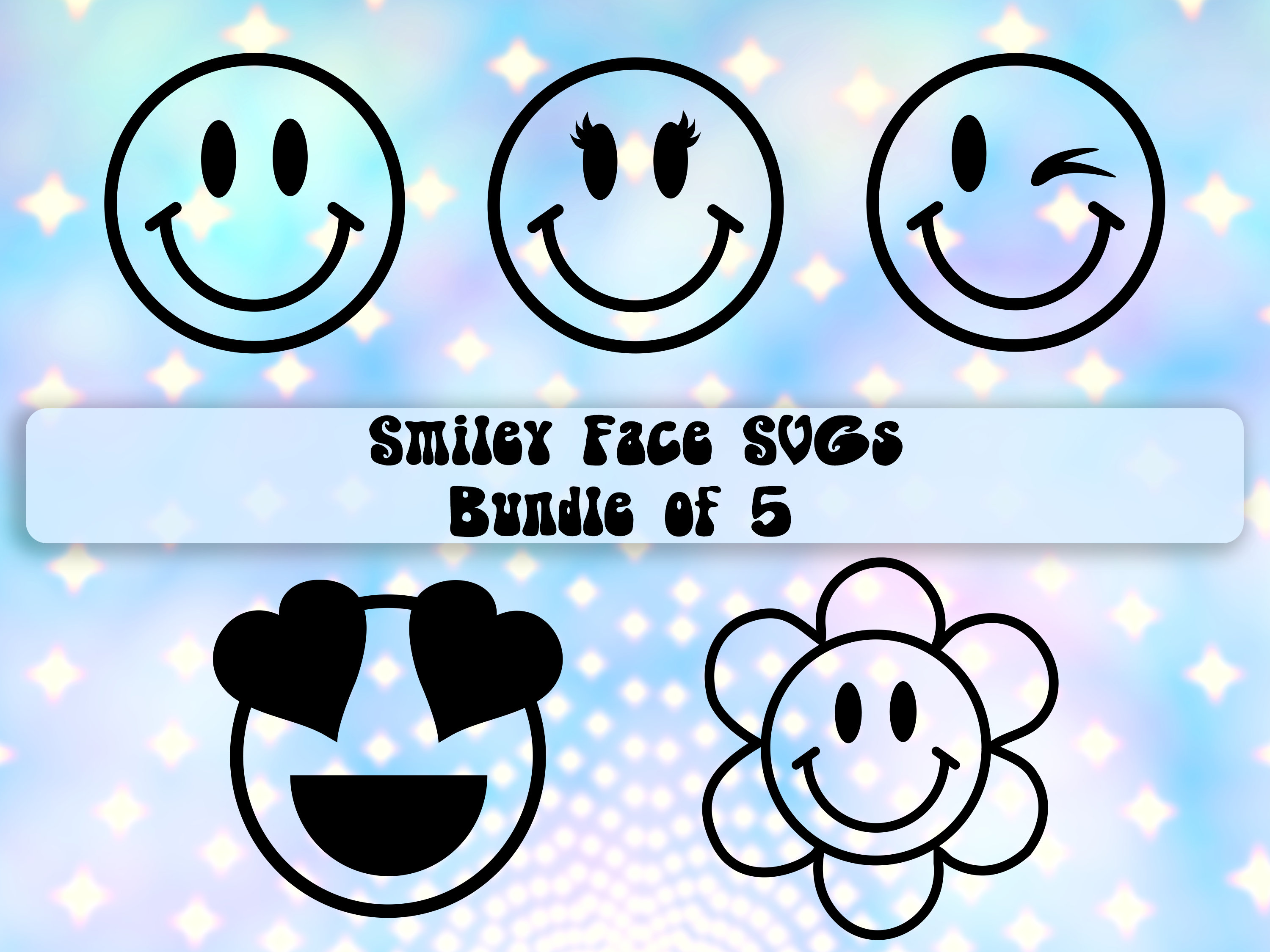 Smiley Face Svg Bundle Happy Face Svg Emoji Svg Smiley Svg Happy Svg ...