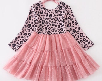 Pink and Leopard Print Dress - Etsy