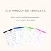 Icu/critical Care Nurse Handover Sheet Printable Template - Etsy