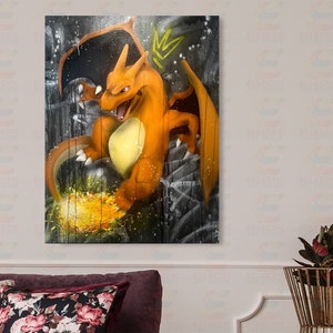 Charizard Canvas Wrap UV Printed Poster Floating Framed Canvas Framed ...