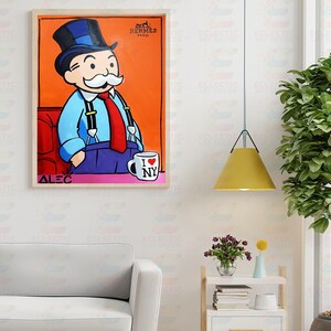 Alec Monopoly Monopoly Boss With Coffee Canvas Wrap UV Printed Poster ...