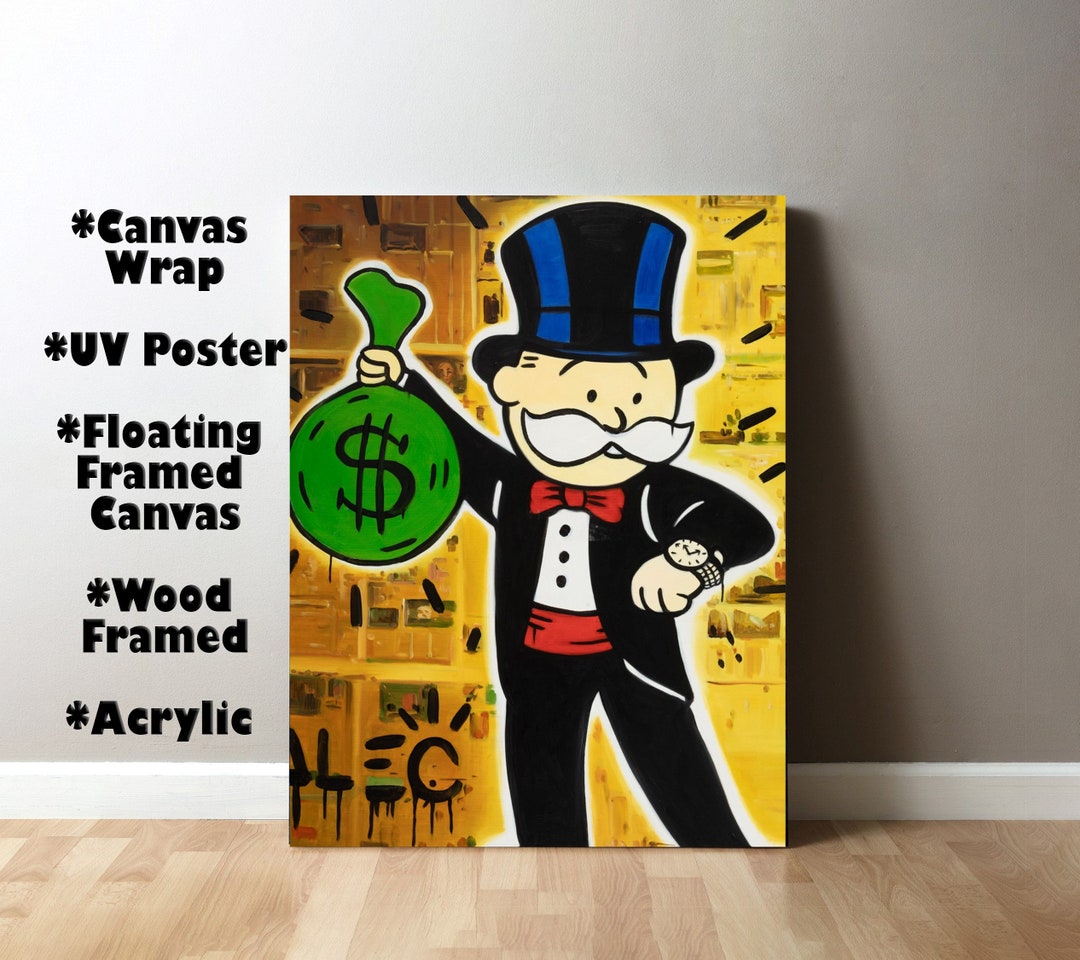 Alec Monopoly Time is Money Canvas Wrap UV Printed Poster Floating ...