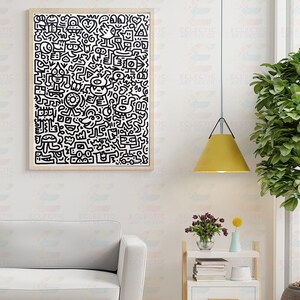 Cave Doodles Canvas Wrap UV Printed Poster Floating Framed Canvas ...