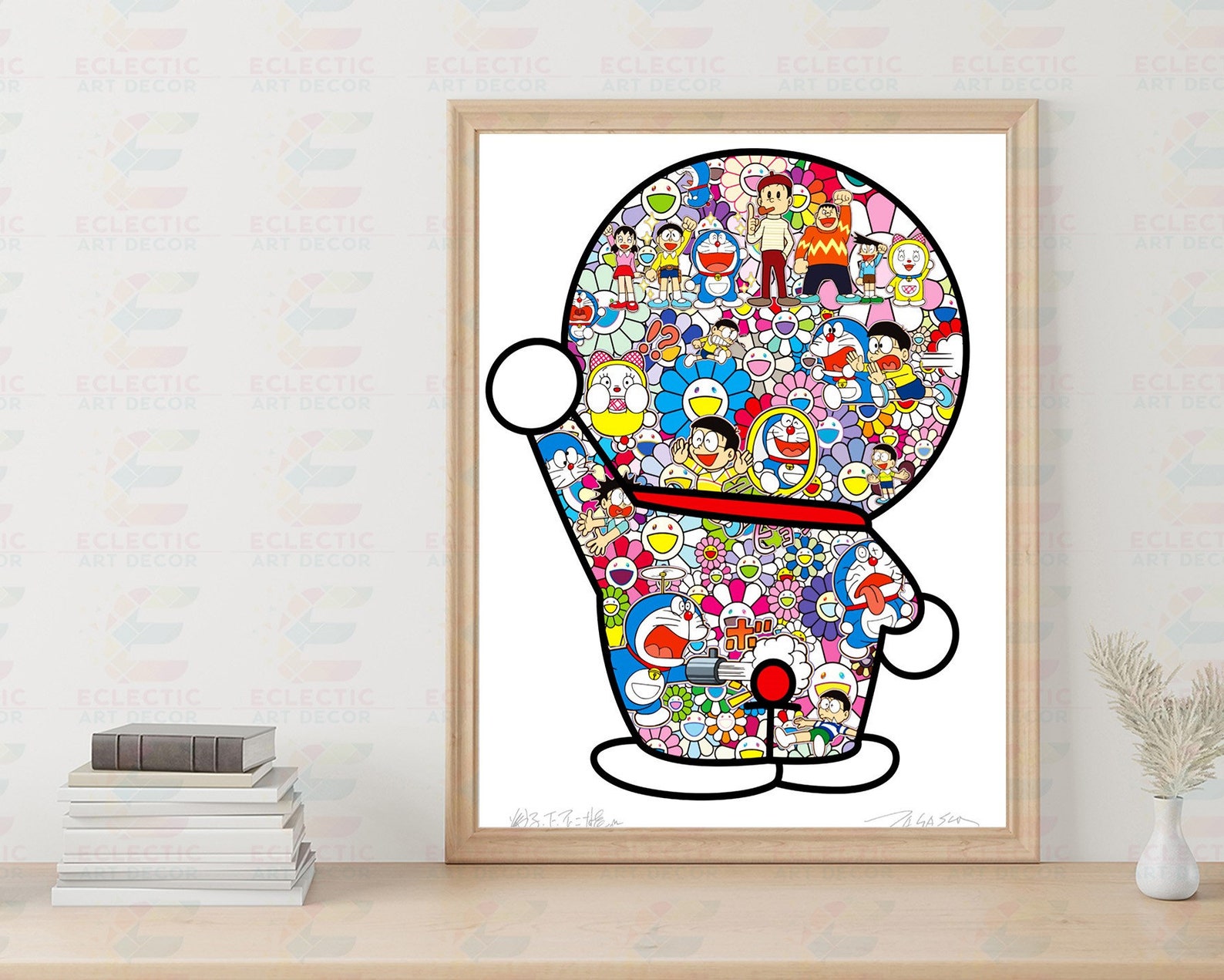 Takashi Murakami Doraemon in the Flower Garden Canvas Wrap - Etsy
