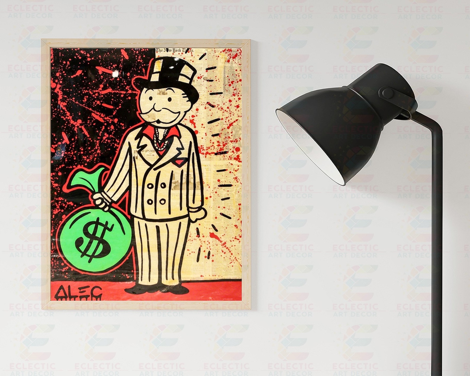 Alec Monopoly Scarface Money Bag Canvas Wrap UV Printed - Etsy