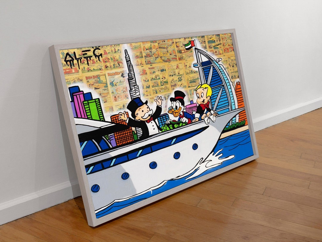Alec Monopoly Yacht Cruising in Dubai Canvas Wrap UV Printed Poster ...