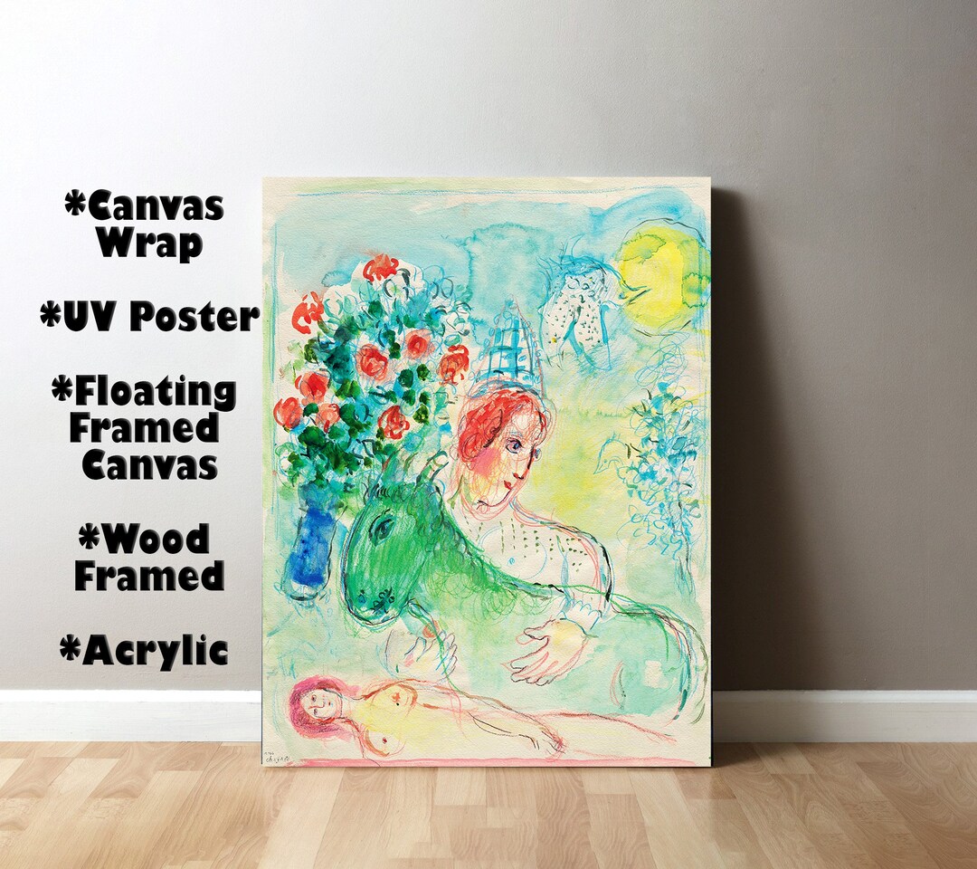 Marc Chagall Clown With the Green Goat Canvas Wrap UV Printed Poster ...