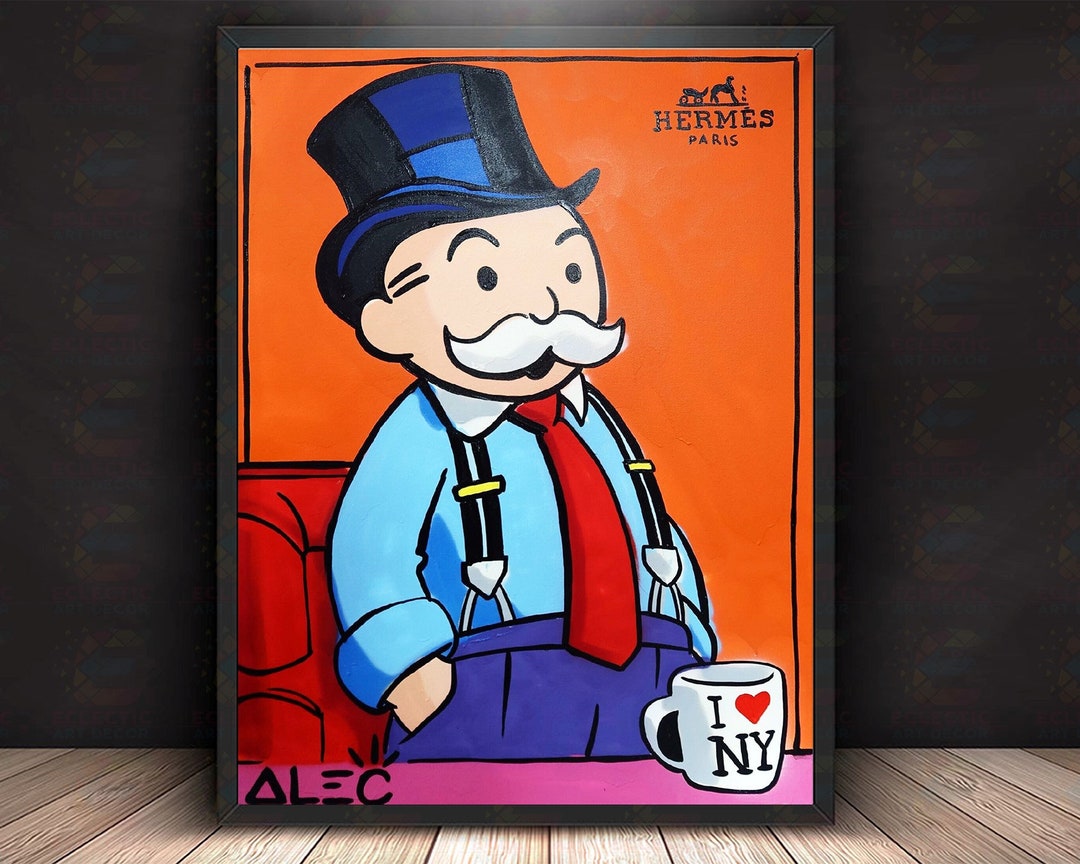 Alec Monopoly Monopoly Boss With Coffee Canvas Wrap UV Printed Poster ...