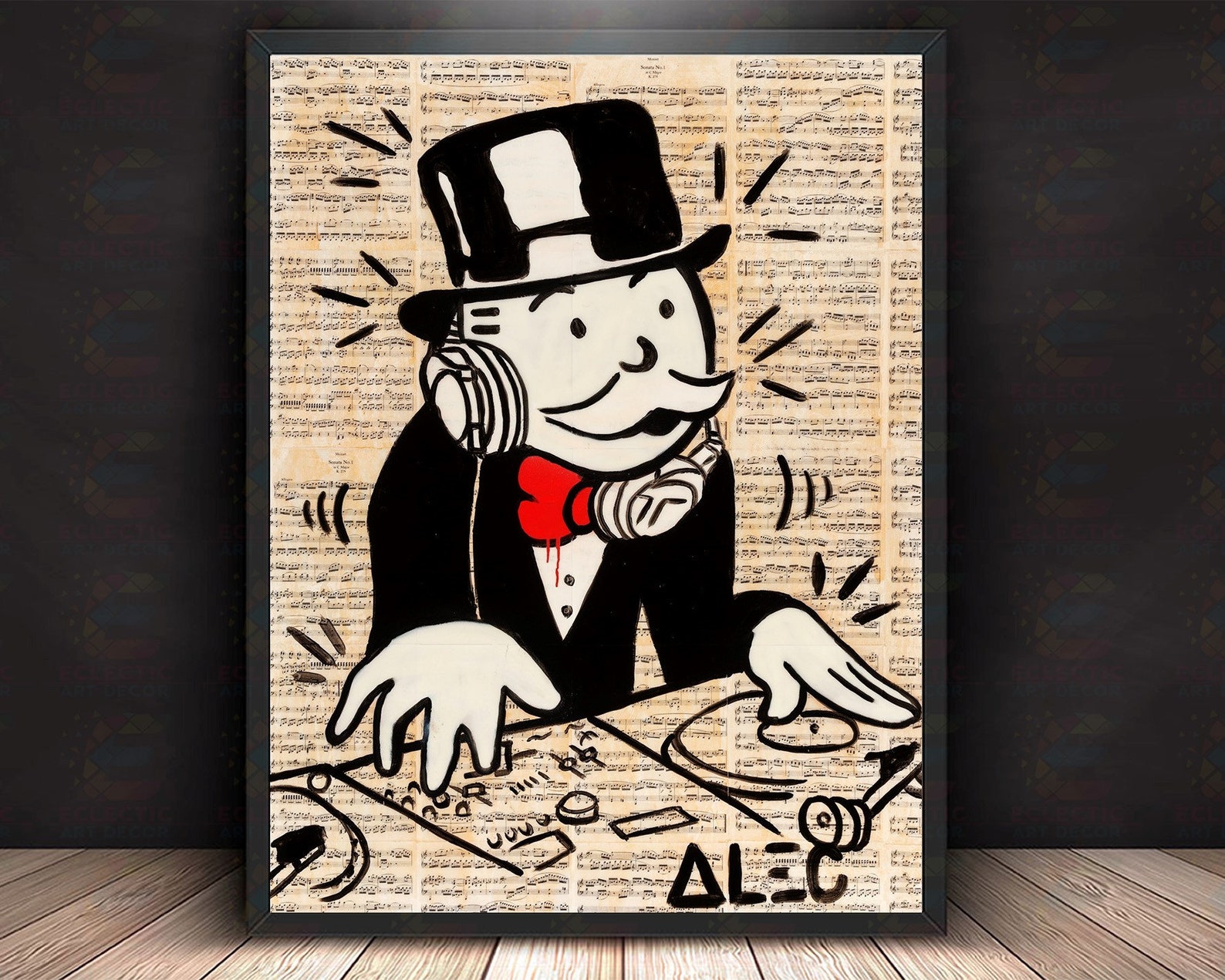 Alec Monopoly DJ MC Monopoly Canvas Wrap UV Printed Poster Floating ...