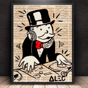 Alec Monopoly DJ MC Monopoly Canvas Wrap UV Printed Poster Floating ...