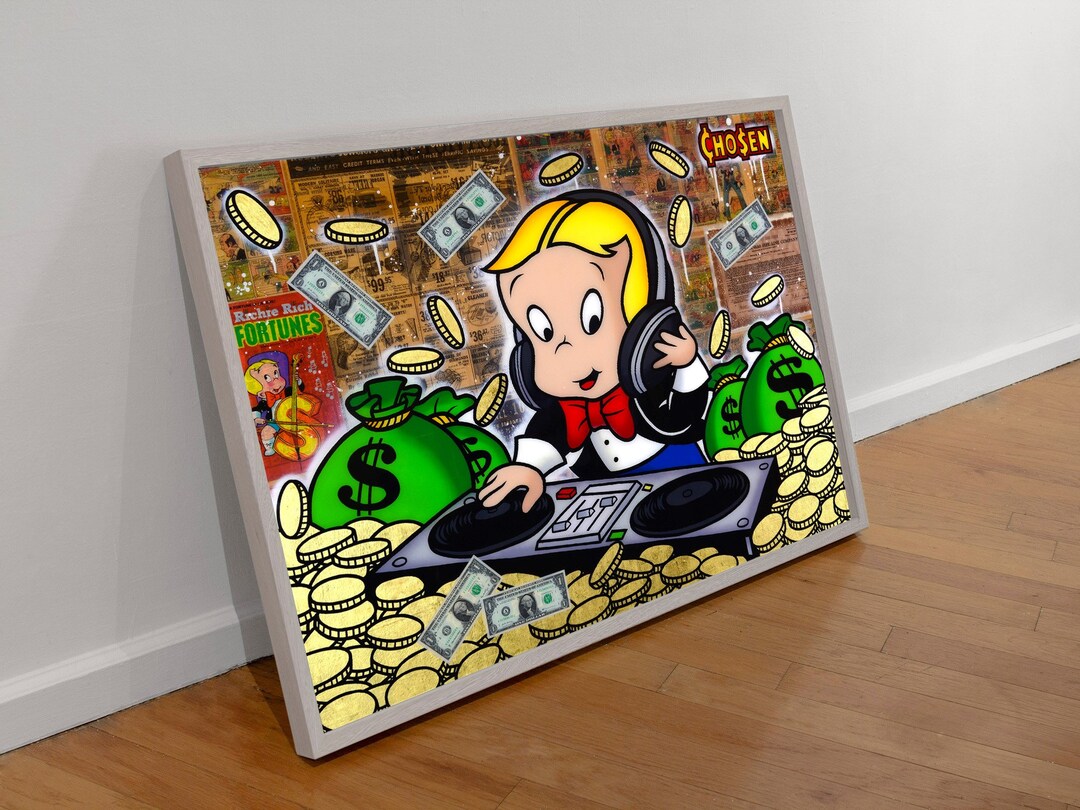 Alec Monopoly DJ Richie Canvas Wrap UV Printed Poster Floating Framed ...