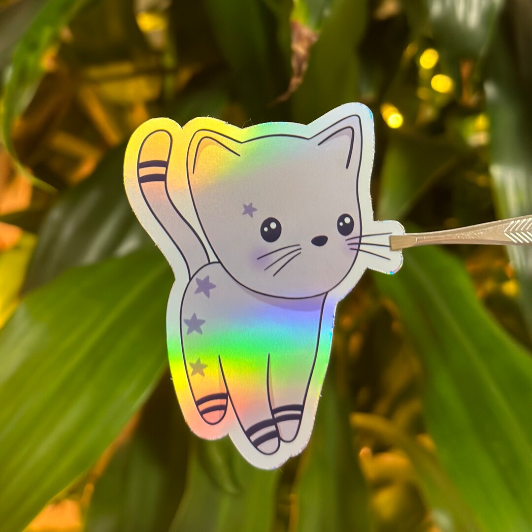 HOLOGRAPHIC Taylor S Folklore Album Chibi Cat Sticker Decal Planner ...