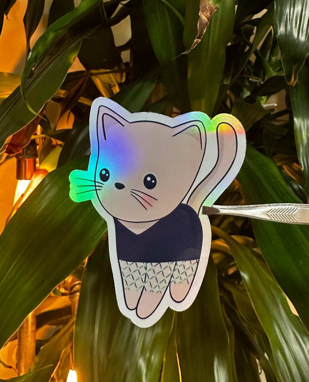 HOLOGRAPHIC Taylor S VMA Awards Chibi Cat Sticker Decal High Quality ...