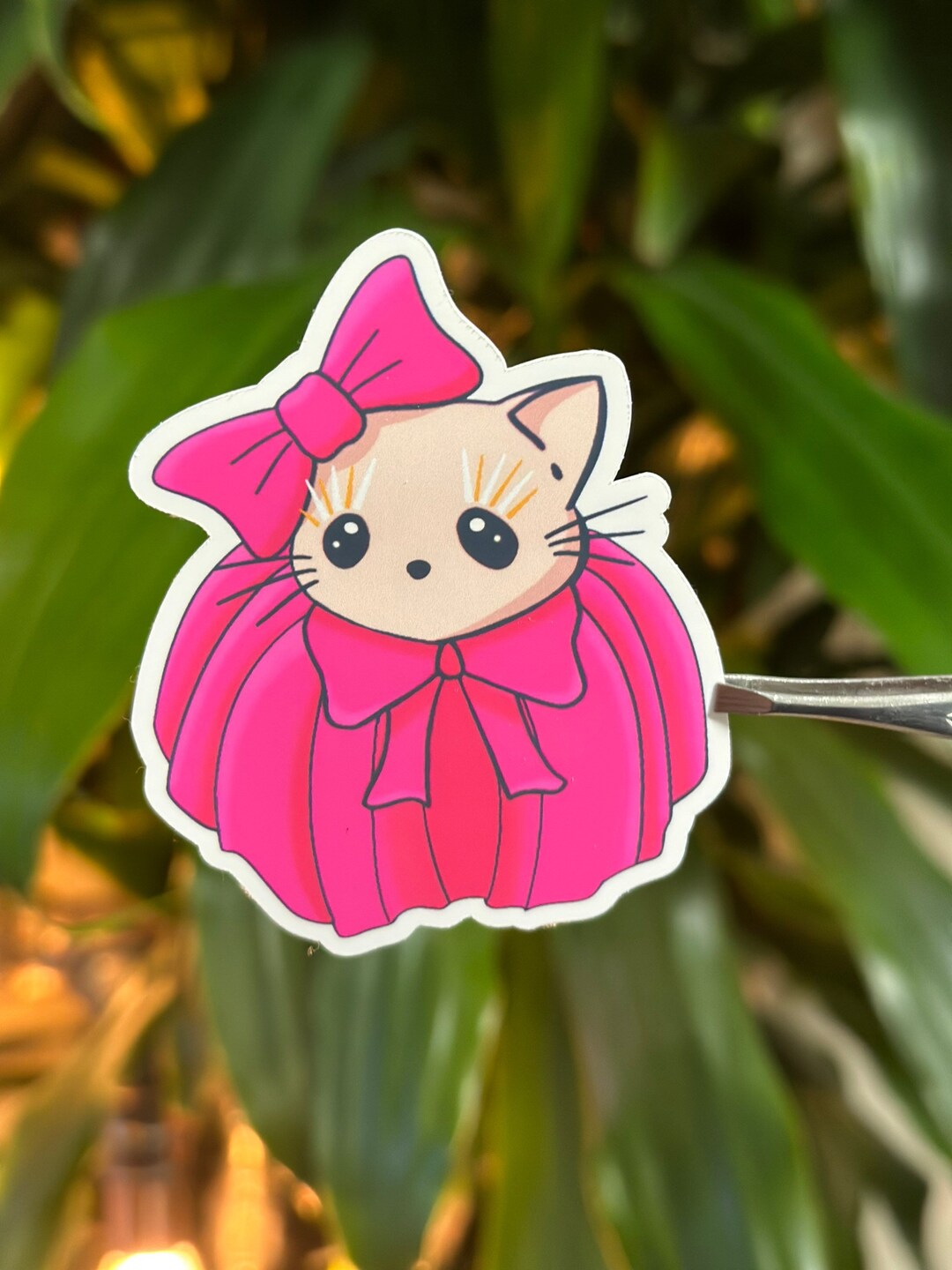 VINYL Gaga MET Gala Dress Chibi Cute Chibi Anime Cat Sticker - Etsy