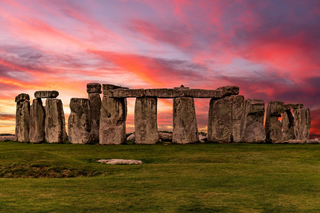 Stonehenge English Heritage Stone Age Monument Sunset Art Print ...