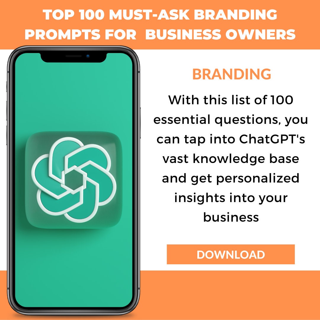 Branding Chatgpt Top 100 Prompts for Business Owners - Etsy