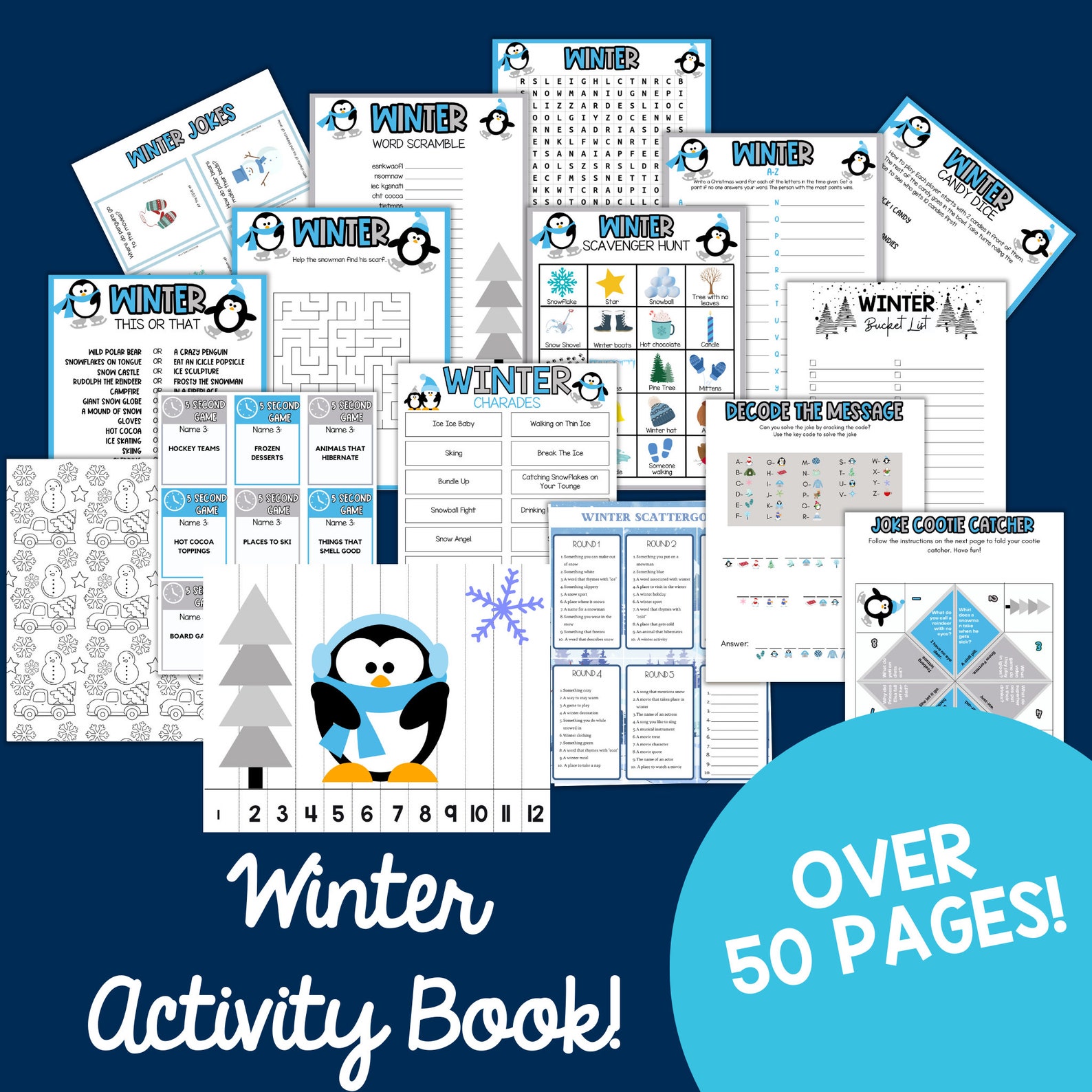 Winter Activity Pack, Winter Mega Game Bundle, Winter Activity Bundle ...