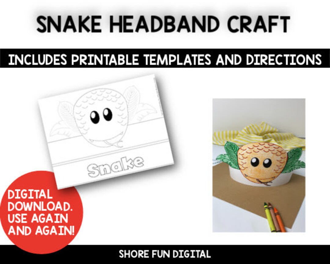Snake Headband Papercraft Template With Directions - Etsy