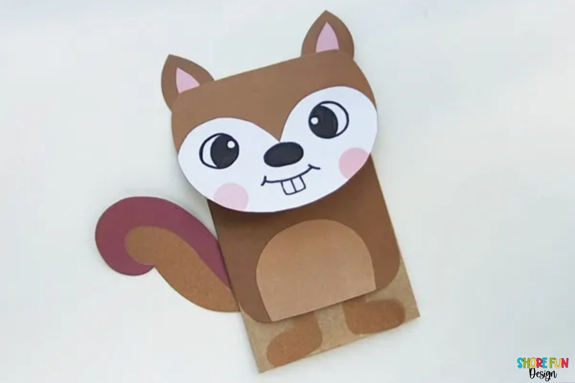 Squirrel Paper Bag Puppet Craft Template With Directions - Etsy