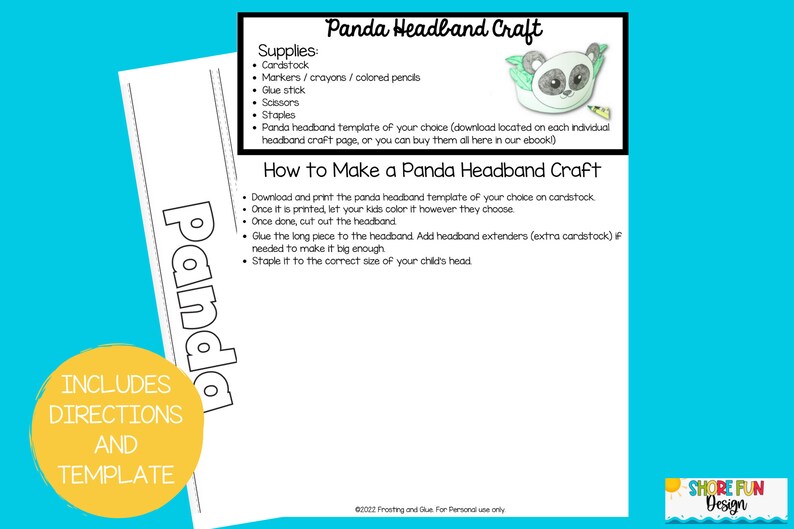 Panda Headband Papercraft Template With Directions - Etsy