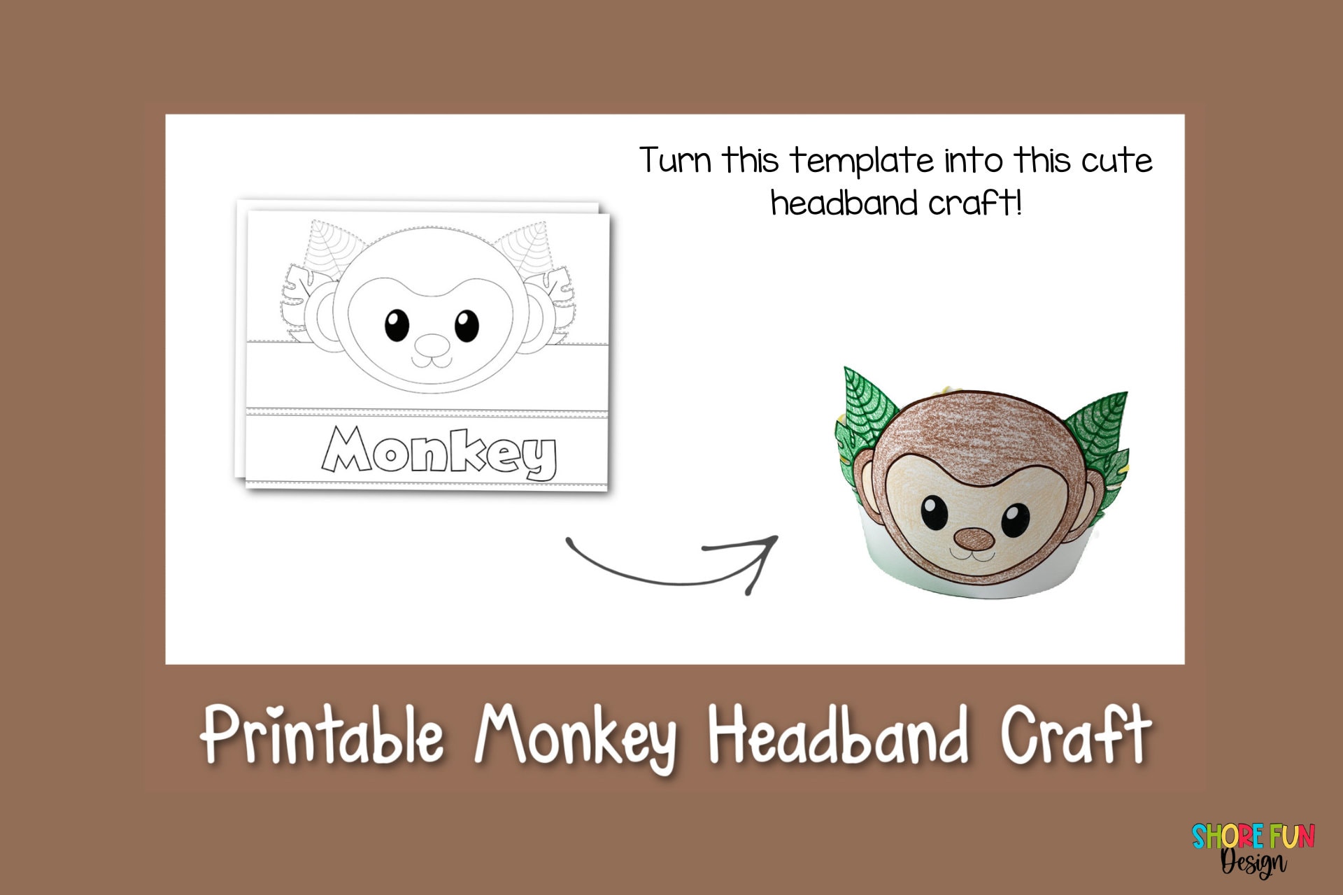 Monkey Headband Craft Template With Directions - Etsy