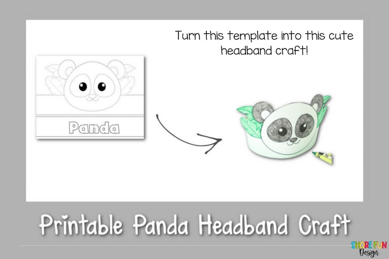 Panda Headband Papercraft Template With Directions - Etsy