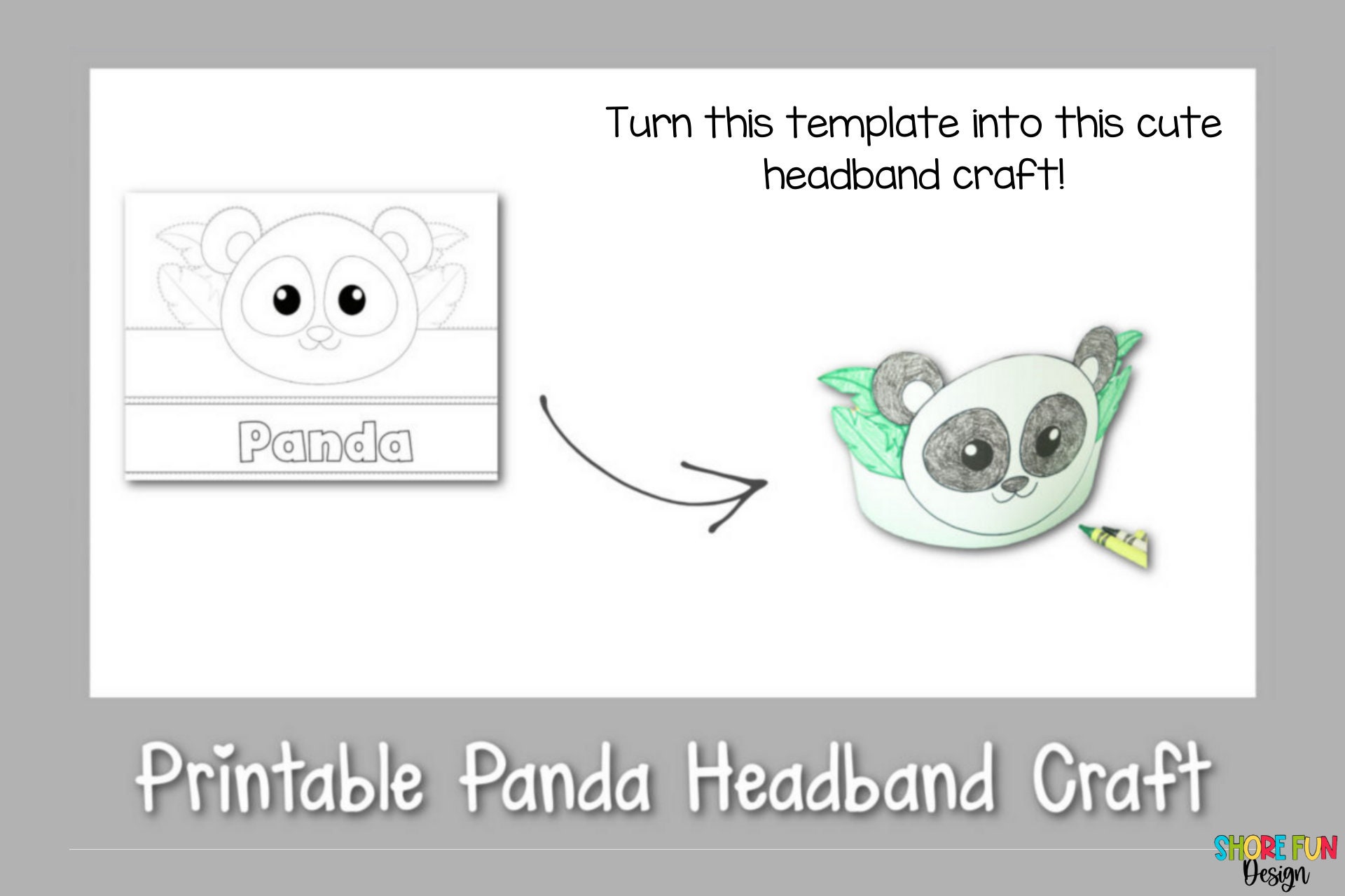 Panda Headband Papercraft Template With Directions - Etsy UK