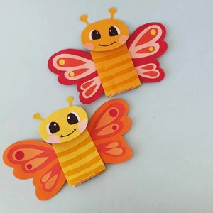 Butterfly Paper Bag Puppet Craft Template With Directions - Etsy