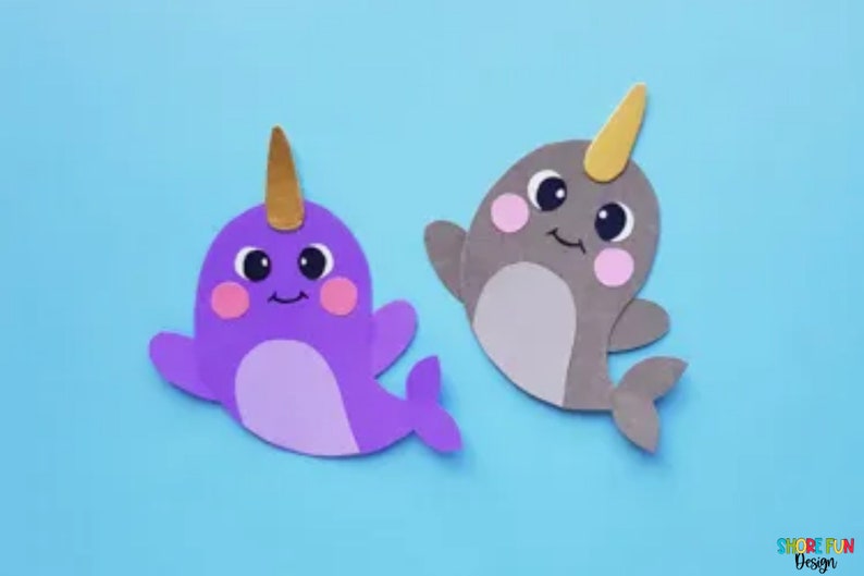 Narwhal Papercraft Template With Directions - Etsy
