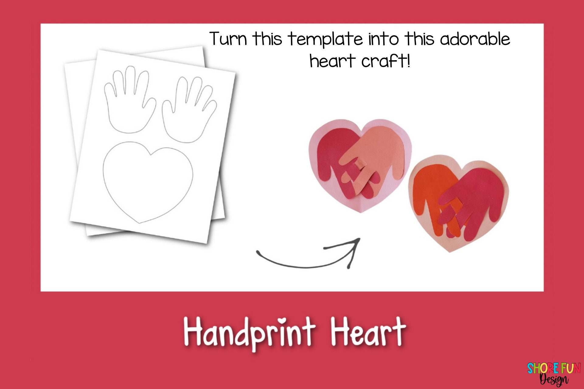 Handprint Heart Craft Template With Directions - Etsy