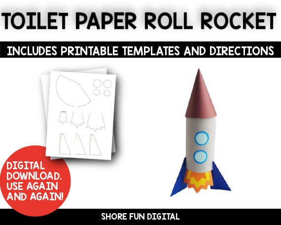 Toilet Paper Roll Rocket Craft Template With Directions - Etsy