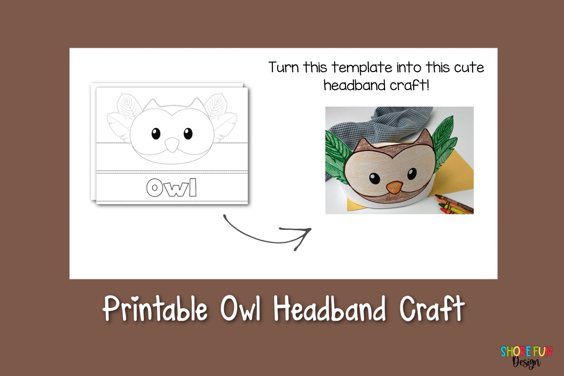 Owl Headband Craft Template With Directions - Etsy