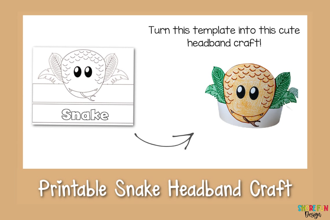 Snake Headband Papercraft Template With Directions - Etsy