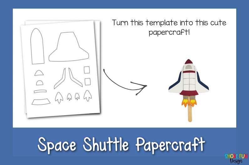 Space Shuttle Papercraft Template With Directions - Etsy