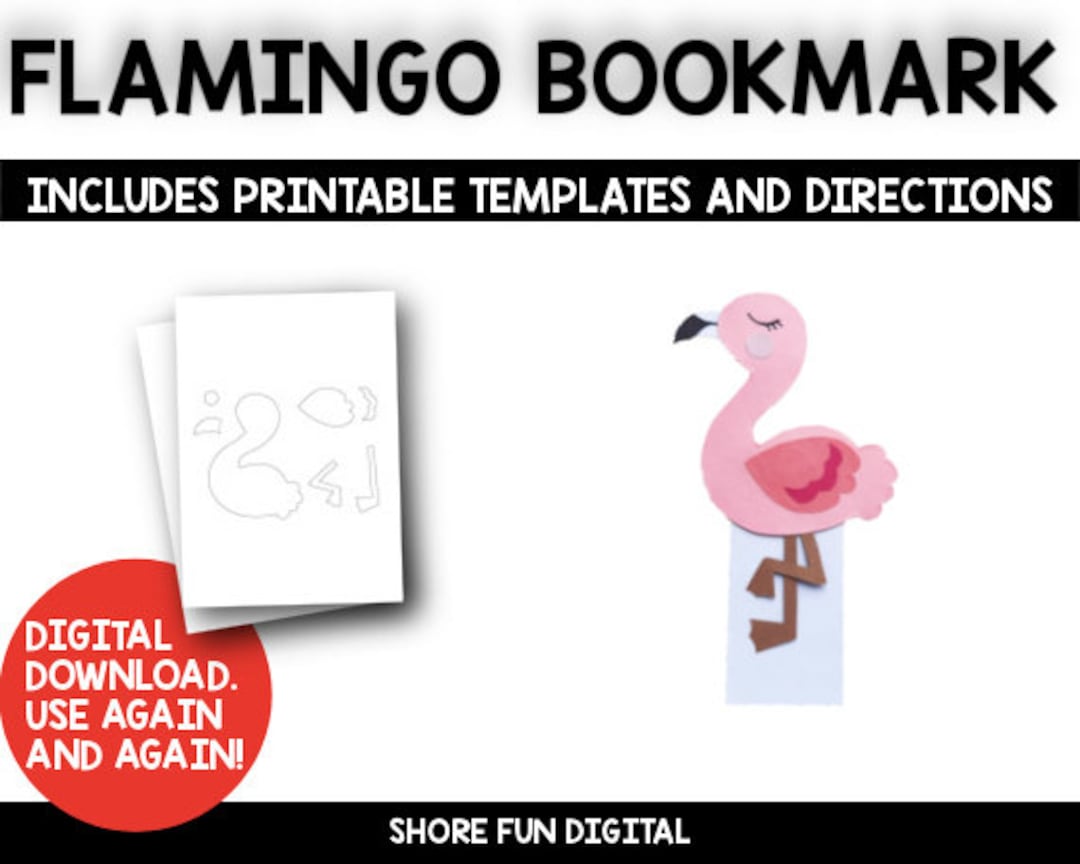 Flamingo Bookmark Craft Template With Directions - Etsy