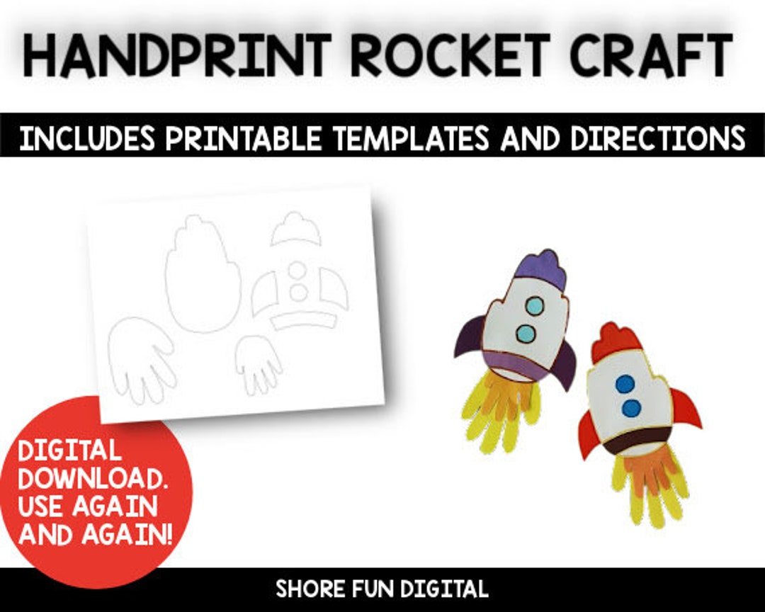 Handprint Rocket Craft Template With Directions - Etsy