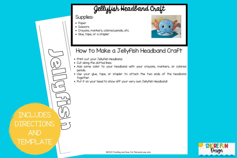 Jellyfish Headband Papercraft Template With Directions - Etsy
