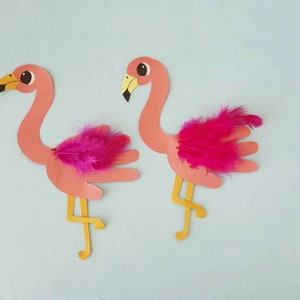 Handprint Flamingo Craft Template With Directions - Etsy
