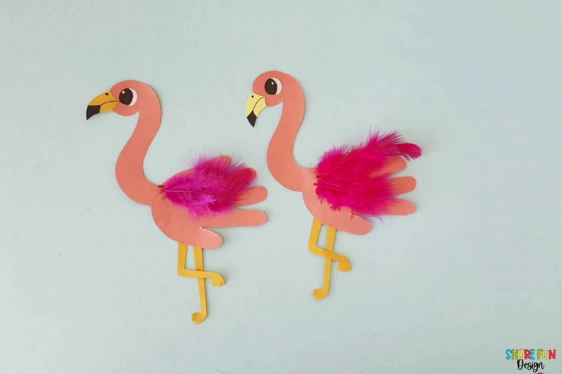 Handprint Flamingo Craft Template With Directions - Etsy