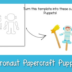 Astronaut Puppet Craft Template With Directions - Etsy