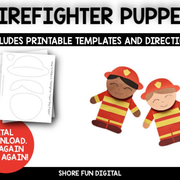 Firefighter Puppet - Etsy