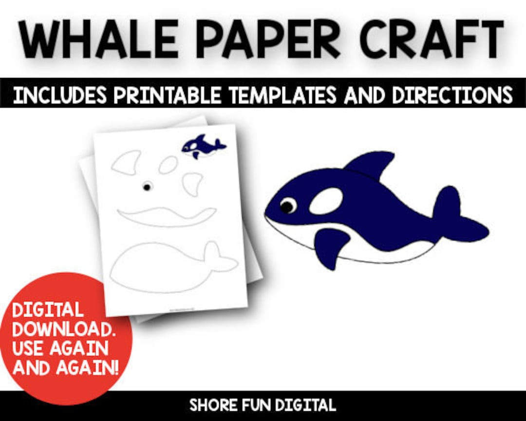 Whale Papercraft Template - Etsy