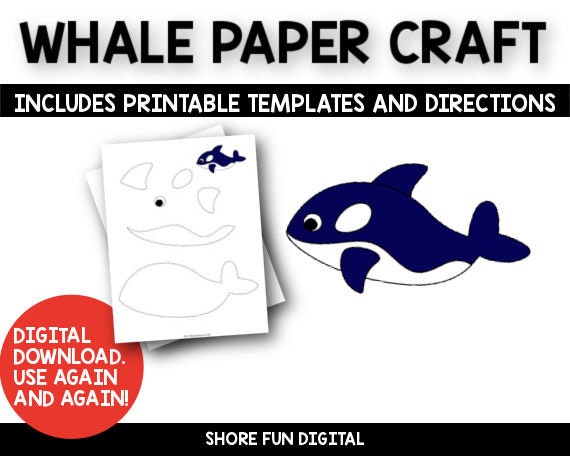 Whale Papercraft Template - Etsy
