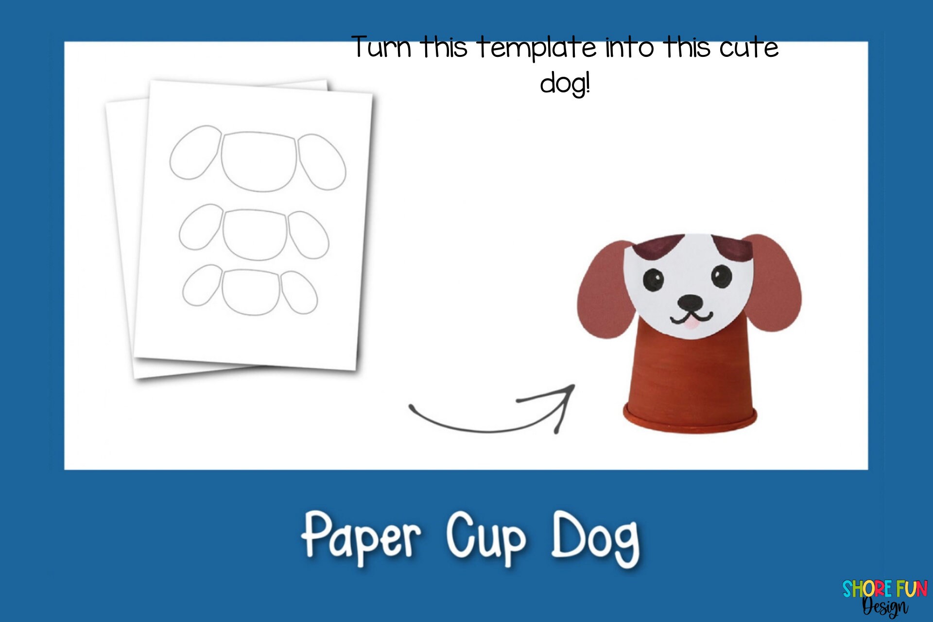 Paper Cup Dog Craft Template With Directions - Etsy