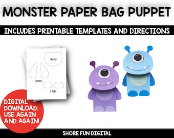 Printable SNAKE Paper Bag Puppet Craft Kit | DIY Reptile Craft PDF ...