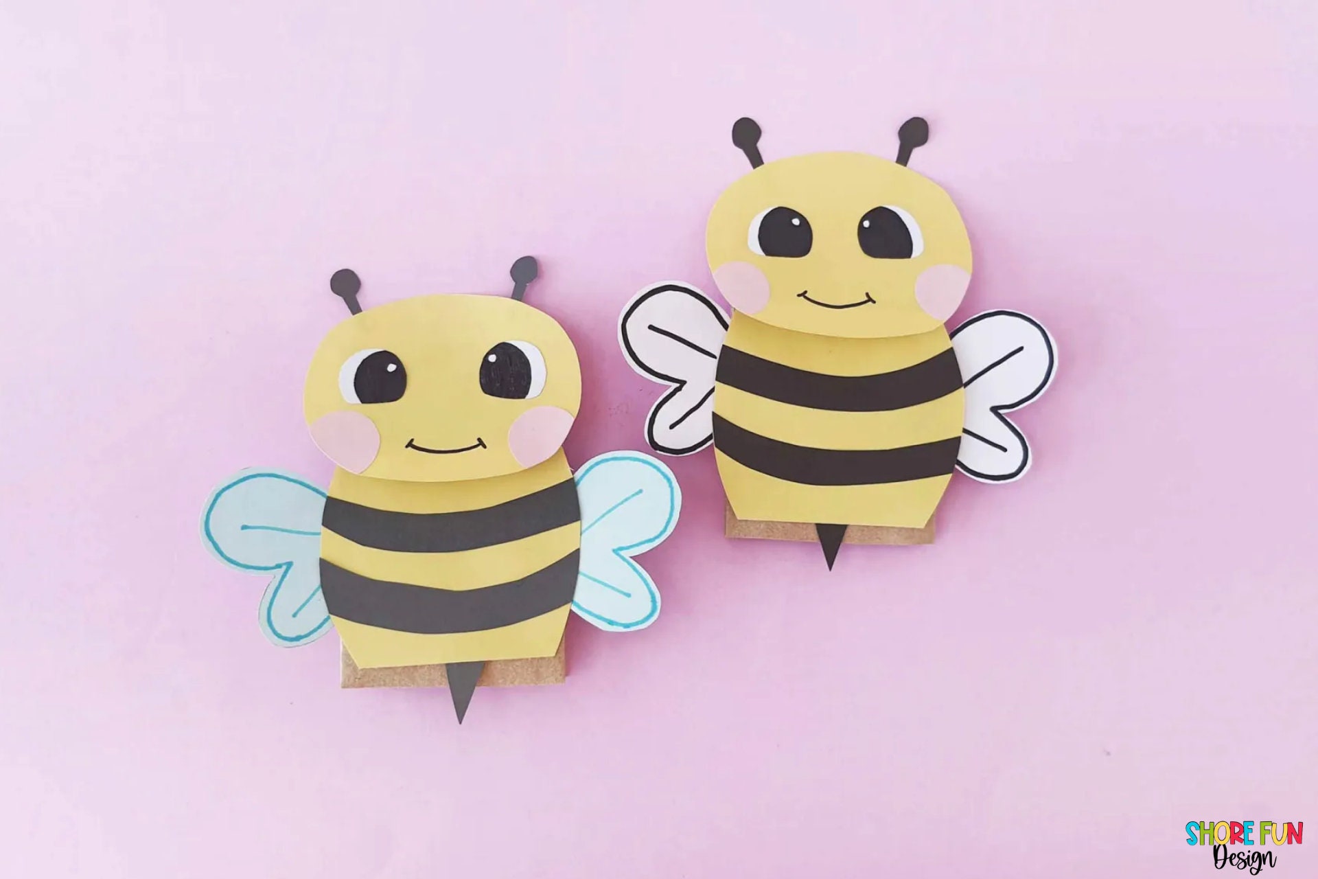 Bee Paper Bag Puppet Craft Template With Directions - Etsy